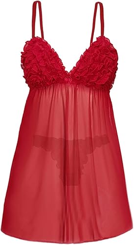 IngerT Women's Sexy Nightwear Set Sheer Lingerie Nighty Hot Night Sleep ...