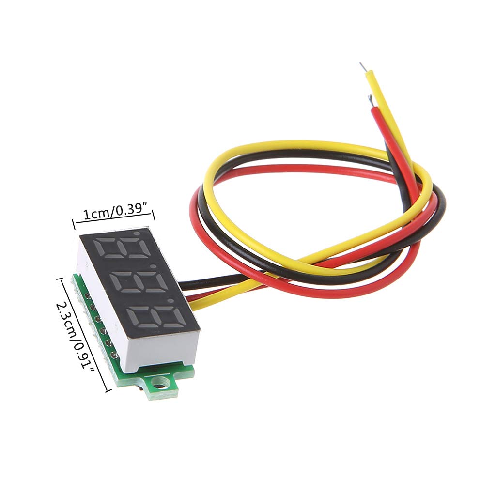 Three wire 0.28 Inch LED Mini DC Voltmeter | Electronics Hub