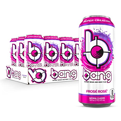 Bang Energy Frosé Rosé, Sugar-Free Energy Drink, 16-Ounce (Pack of 12 ...