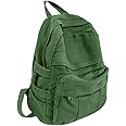 Amazon.com: GAMLFL Green Canvas Backpack for Women Retro Aesthetic ...