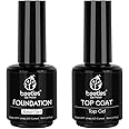 Amazon.com : Beetles 2 Pcs 15ml No Wipe Gel Top Coat and Base Coat Set - Shine Finish and Long ...