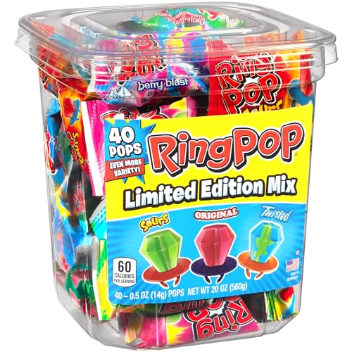 Ring Pop Hard Candy Pops, Variety Pack, 560 Grams, 40 Count on Galleon ...