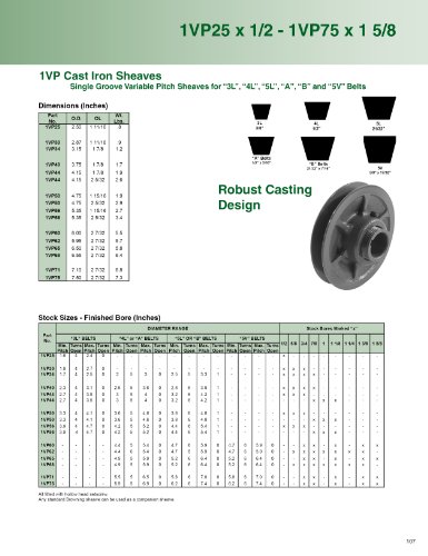 4 Sheave Browning 1VL34X5/8 Variable Pitch Sheave, 1 Groove One Pitch