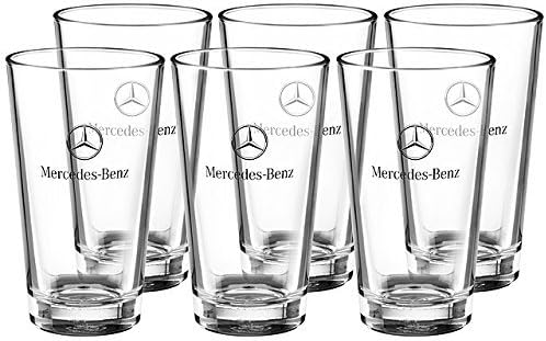 Mercedes-Benz Glass, pack of 6 transparent, glass: Amazon.co.uk ...