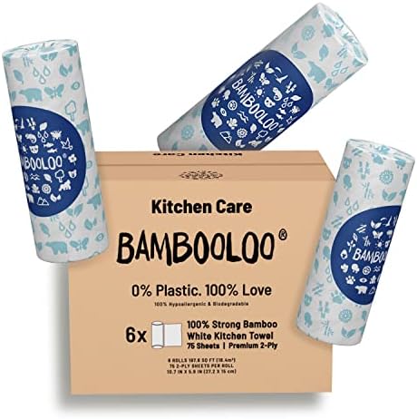 سعر Bambooloo Kitchen Roll, 100% Virgin Bamboo Full Size Paper Towel ...