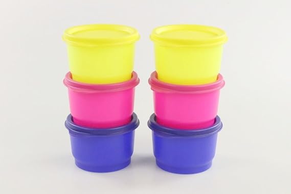 TUPPERWARE Kinder Kunterbunt 120 ml NEON blau (2) gelb (2) pink (2 ...