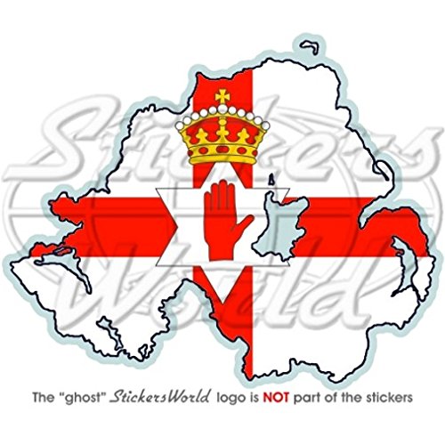 NORTHERN IRELAND Map-Flag ULSTER British UK 4" (100mm) Vinyl Bumper ...
