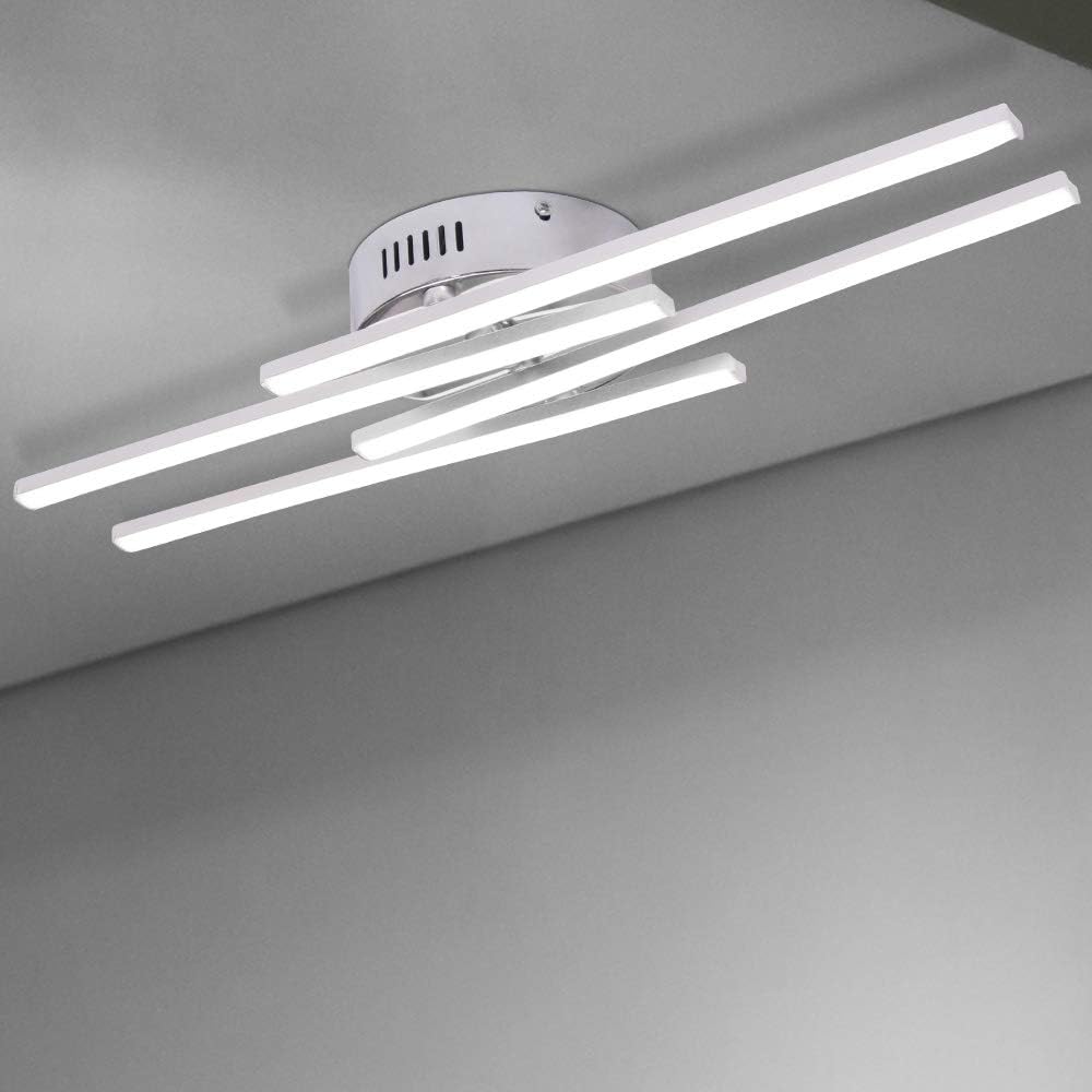 ALLOMN LED Ceiling Light, 28W Chandelier Lamp Modern Parallel Strip ...