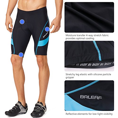 BALEAF Men's Cycling Shorts 3D Padded Bicycle Riding Pants Bike Biking Clothes MTB Pockets UPF ...