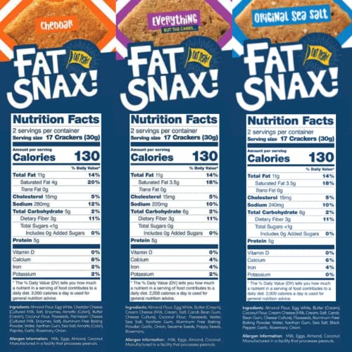 Fat Snax Almond Flour Crackers Nutrition Information at Martha Holt blog