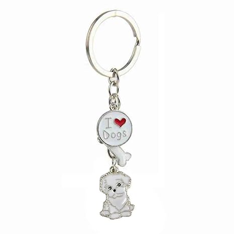 ZoonPark® Dog Key-ring Keychain,Lovely Cute Small Dog Puppy Keychain ...