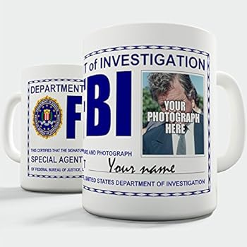 Amazon.com: Personalised Fbi Badge Coffee Mug: Kitchen & Dining