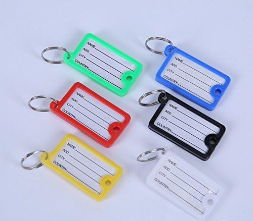 50pcs Assorted Coloured Key Ring Tags: Amazon.co.uk: Kitchen & Home
