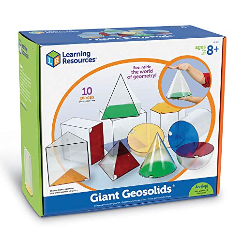 Measuring Set Hand2mind Plastic Fillable 3D Shapes, Clear Geometric ...