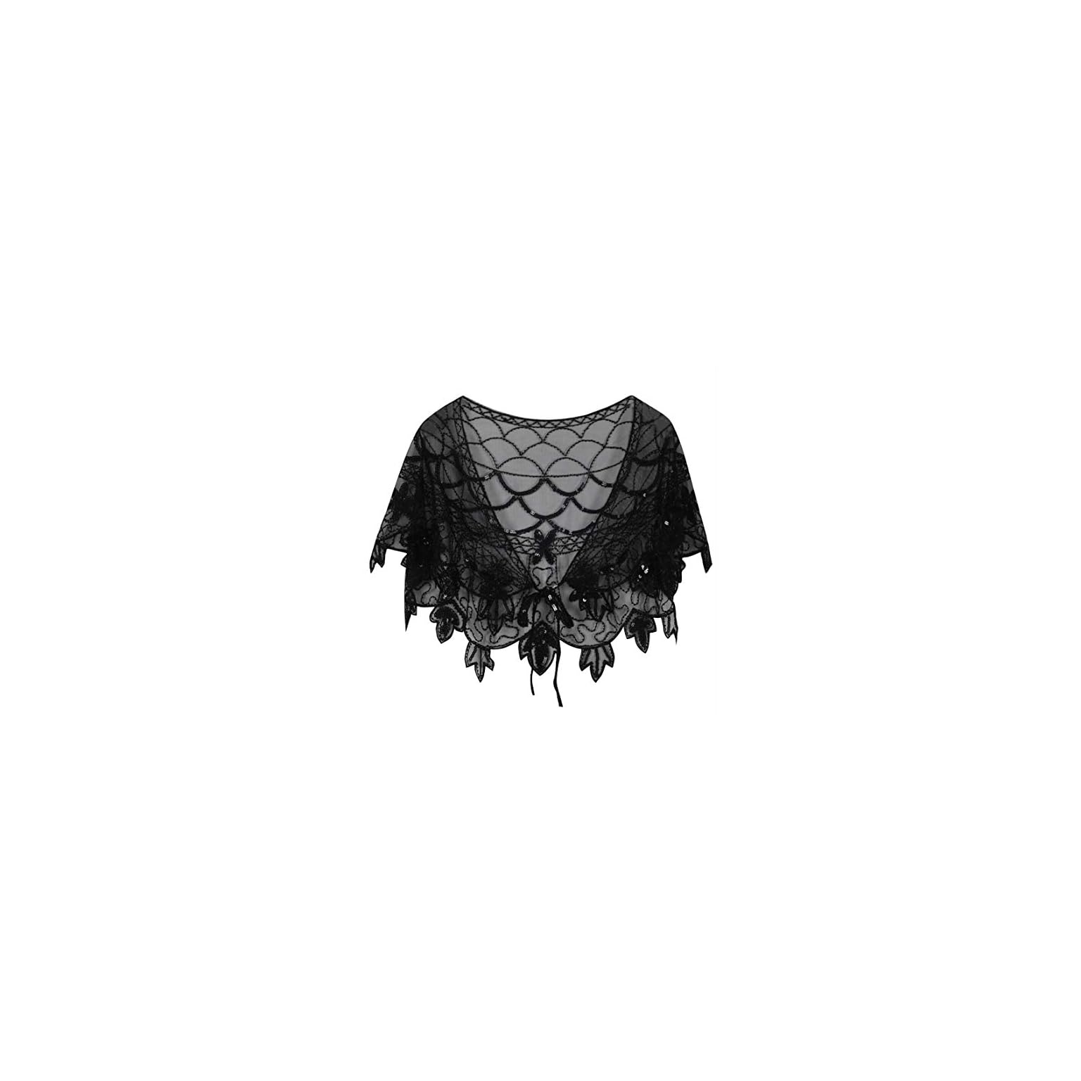 PrettyGuide Women's 1920s Shawl Beaded Evening Wraps Flapper Bolero ...