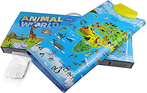 Buy LELEYU Animal World with Map Wall Chart Poster Toddler, Educational ...
