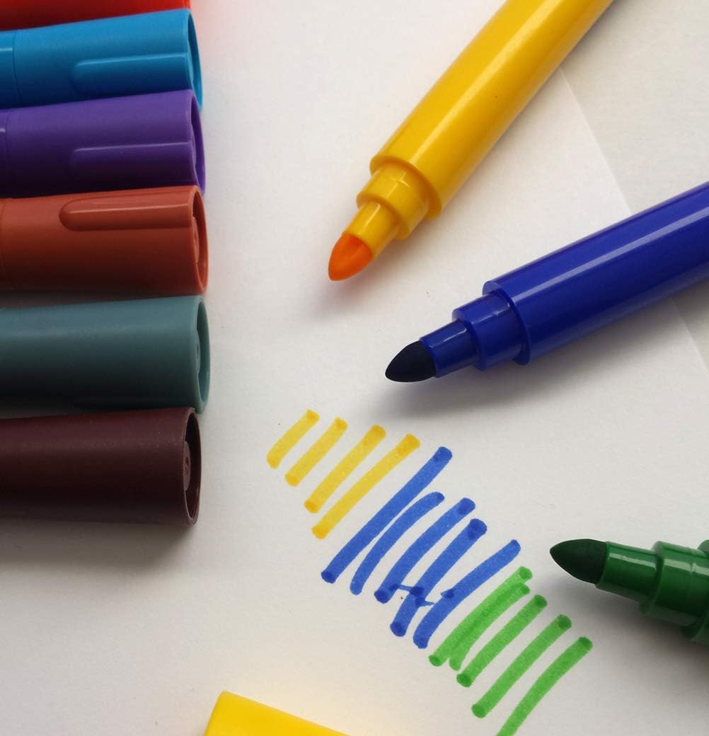 12x Chunky Felt Markers – Assorted Colours – FILLED WITH SUPER ...