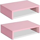 Amazon.com: TEAMIX White Monitor Stand Riser-2 Pack,Wood 2 Tier ...
