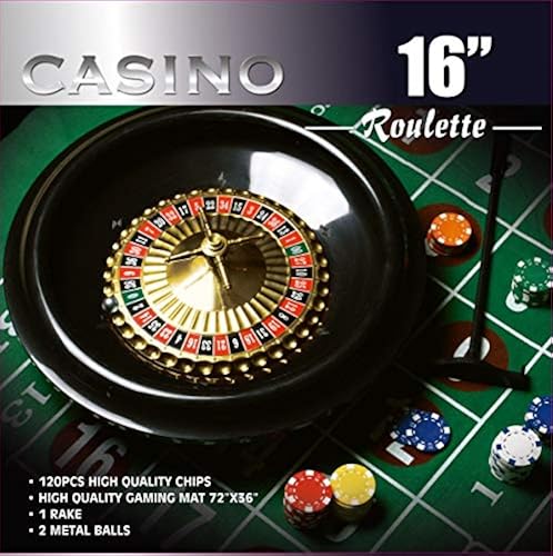 DA VINCI 16-Inch Roulette Wheel Game Set with 120 11.5-Gram Chips, Full ...