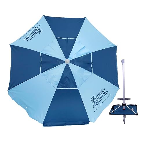 Tommy Bahama 7 ft Fiberglass Beach Umbrella for Sand with Integrated ...