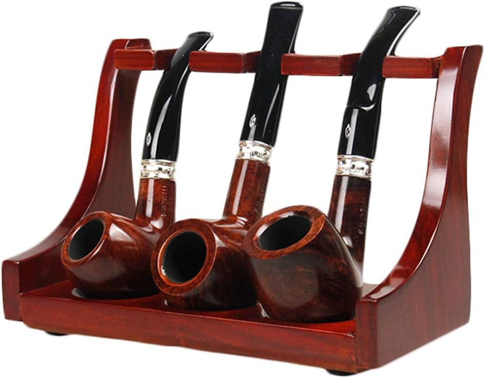 Amazon.com: LUCKFY Tobacco Pipe Wooden Display Stand Rack Holder ...