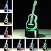 3D Electric Guitar Music Model Night Light 7 Color Change LED Table ...