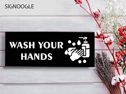 Buy SIGNOOGLE Hand Wash Only Basin Acrylic Lamination Signboards Sign ...