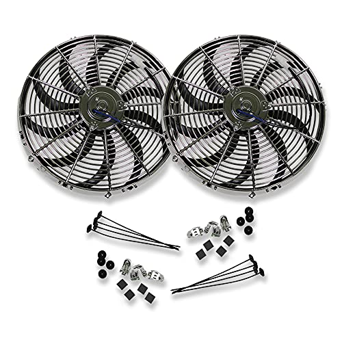 DEMOTOR PERFORMANCE Chrome 16" Heavy Duty Reversible Electric Cooling ...