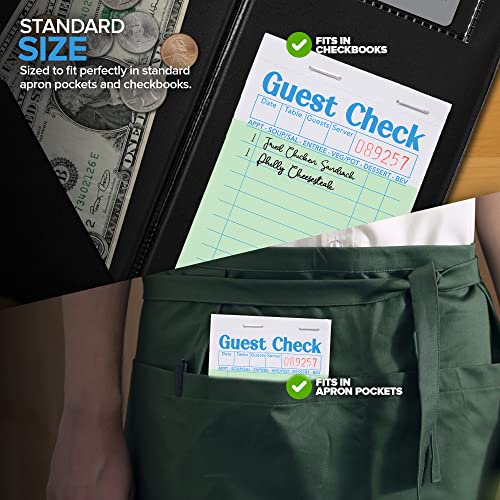 Stock Your Home Green Guest Check Books for Servers (10 Pack) Server ...