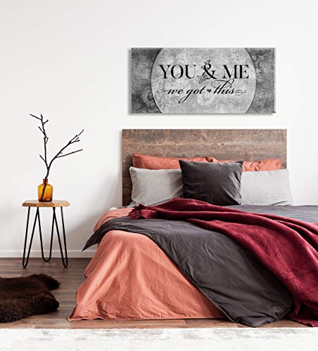Sense Of Art Above Bed Lovers | Couples Wall Decor Wood Framed Canvas ...