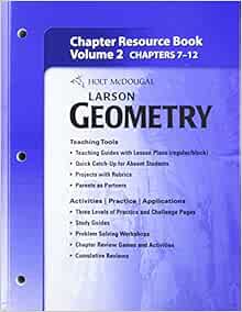 Amazon.com: Holt McDougal Larson Geometry: Chapter Resource Book ...