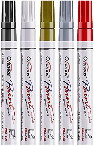 Paint Marker Pens - 5 Pack Permanent Oil Based Paint Markers, Medium ...