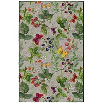 Amazon.com: Brumlow Mills Butterflies & Berries Green Kitchen Rug, 1'8 ...
