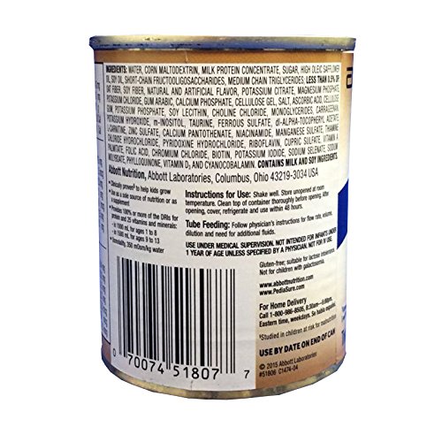 Pediasure Liquid Enteral Formula Institutional-Use with Fiber, Vanilla ...