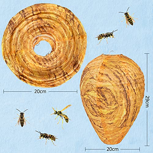 Stingmon 3 Pack Waterproof Fake Wasp Nest Decoy, Wasp Trap Hanging, Bee ...
