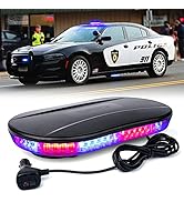 Amazon.com: Xprite Red & Blue LED Rooftop Beacon Strobe Light Magnetic ...