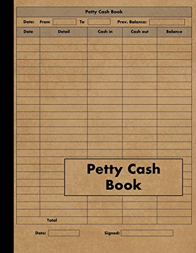 Petty Cash Book: Ledger for Petty Cash Record Keeping - Large - 120 ...