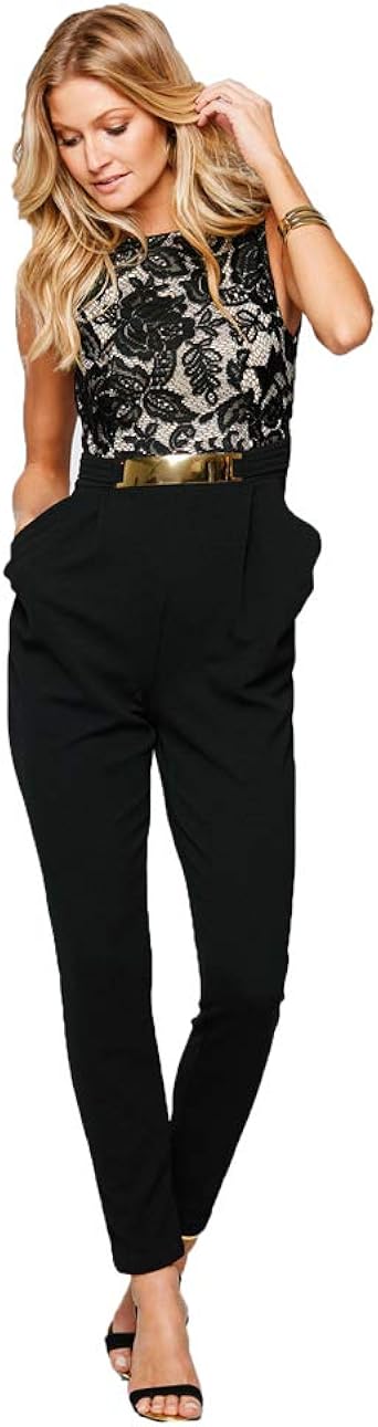 Tuta Intera Donna Elegante da Cerimonia Festa Nero Lunghe Tutine ...