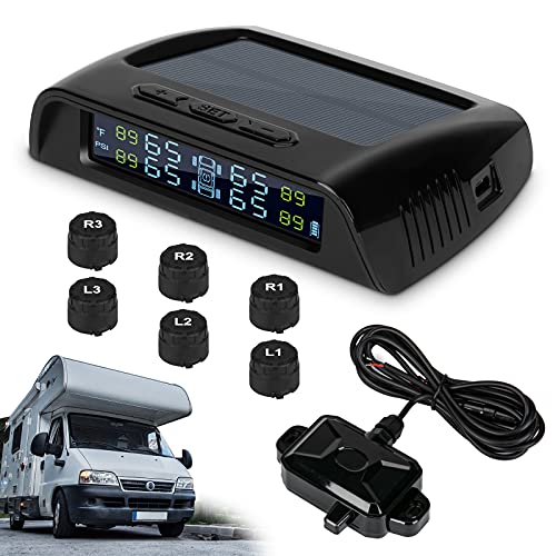 WELLUCK TPMS Tire Pressure Monitoring System for RV Trailer with 6 ...