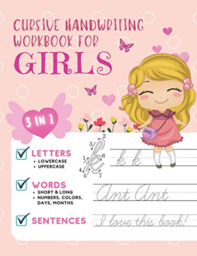 Cursive Handwriting Workbook For Girls: Cursive Handwriting Practice ...