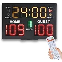 Digital Scoreboard, Portable Electronic Scoreboard with Remote, LED ...