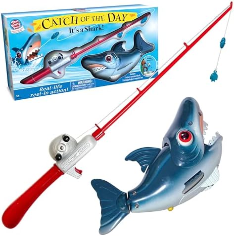 Small World Toys Magnetic Fishing Game, Catch of The Day Shark Fishing ...