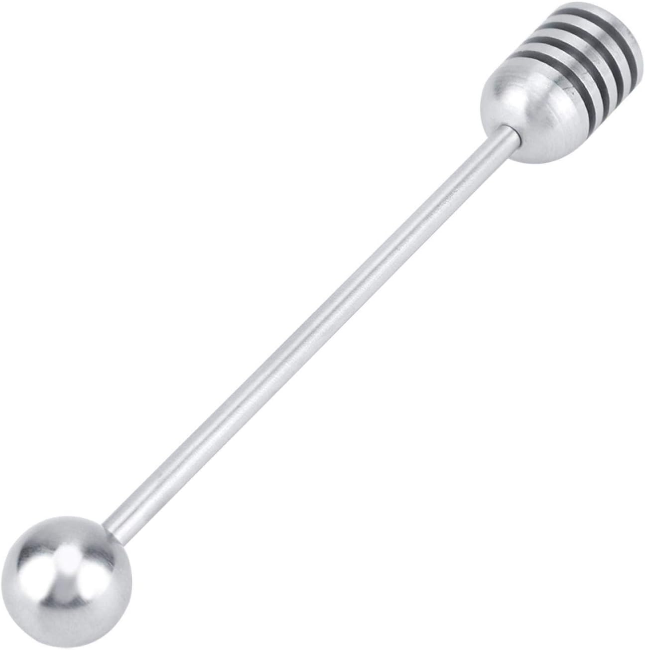 Raguso Stainless Steel Mixing Stick Honey Scoop Food Dipper with Groove ...