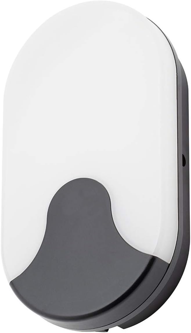 CGC Black Opal Oval Slim LED Bulkhead Wall Ceiling Light Indoor Outdoor ...