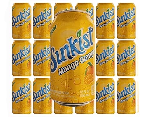 Sunkist Mango Orange Soda , 12 fl oz , 18 cans, total 216 fl oz in ...