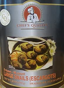 Chefs Quality Escargots Large Snails 28 Oz (17 Oz When Drained) 8 Dozen ...