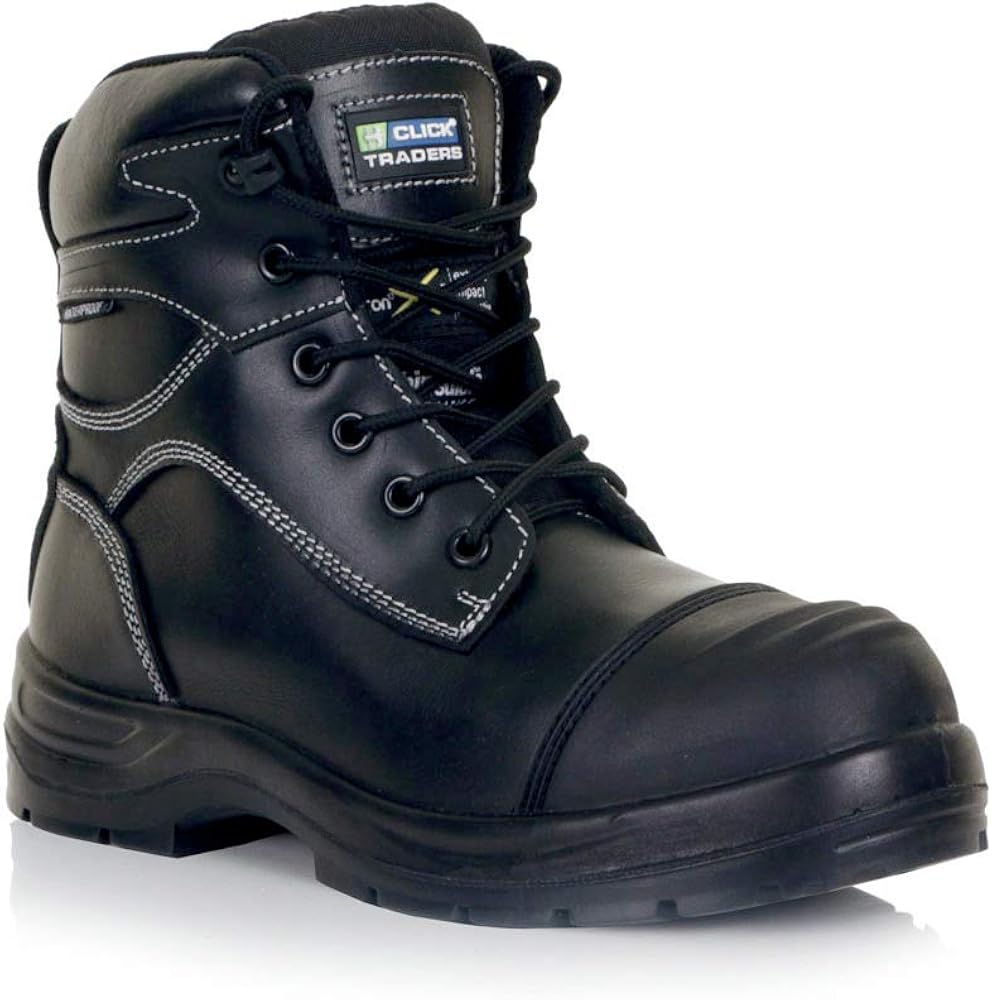 Click Traders Trencher de Seguridad Botas de Trabajo Negro metatarso ...