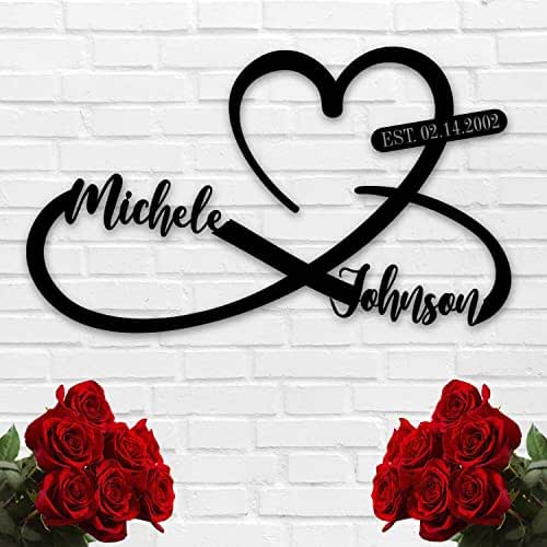 Amazon.com: Personalized Infinity Metal Name Sign Infinity Heart Sign ...