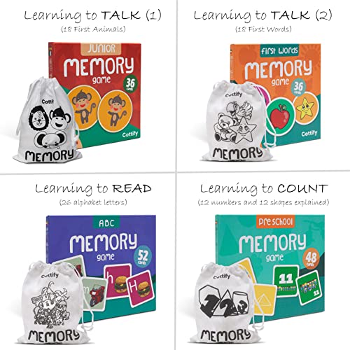 Cottify Wooden Alphabet Matching Game, Alphabet Memory Game, ABC Memory ...