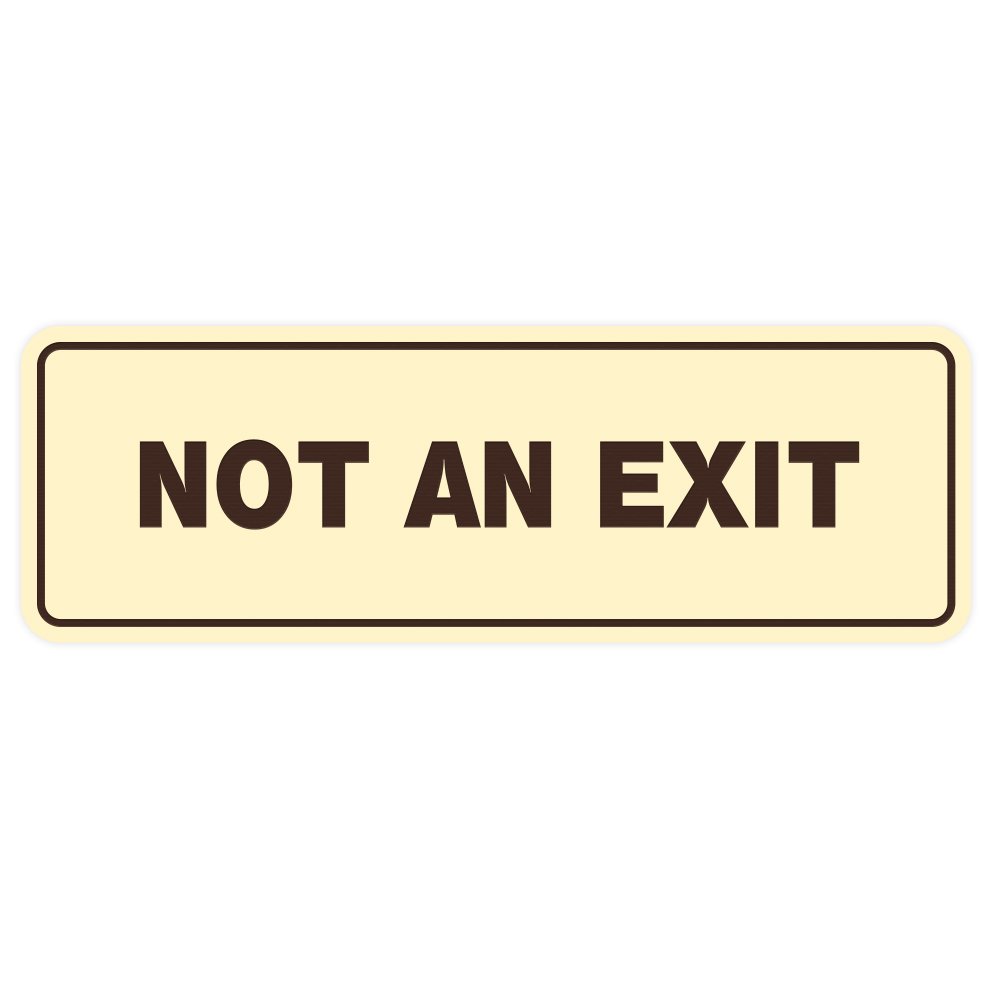 Amazon.com : Standard NOT an EXIT Door/Wall Sign - Ivory/Dark Brown ...